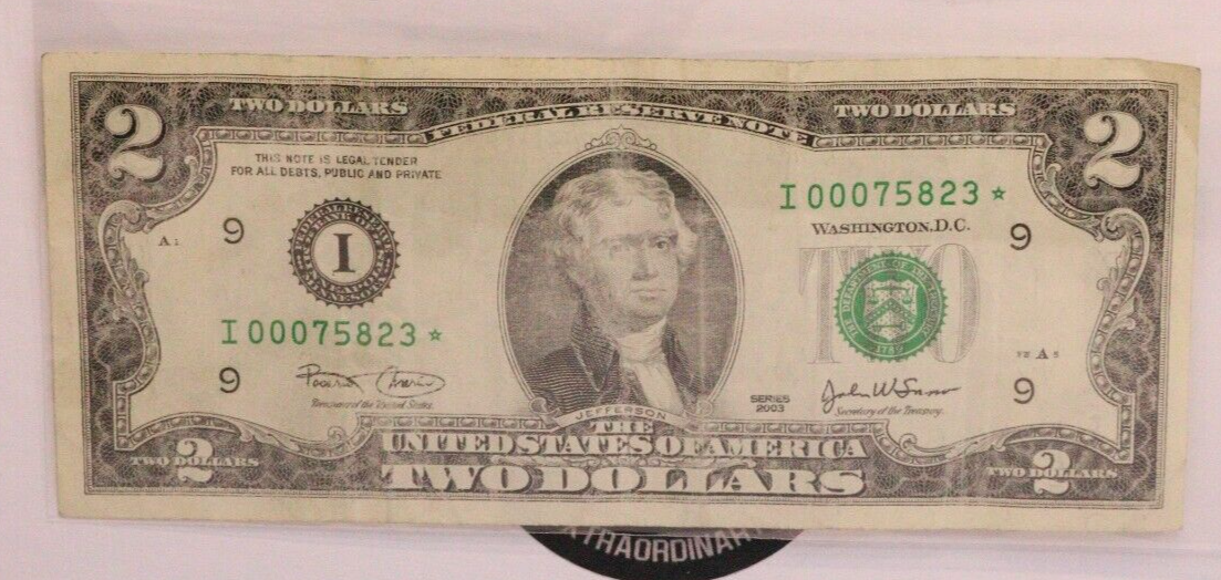 ((LOW FIVE DIGIT)) ** STAR NOTE ** $2 Dollar 2003 Series LOW SERIAL ...