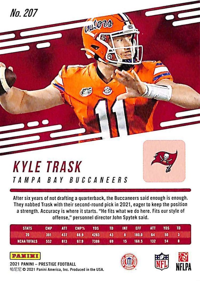 2021 Panini Prestige KYLE TRASK (RC) Buccaneers /99 Gold Premium Xtra ...