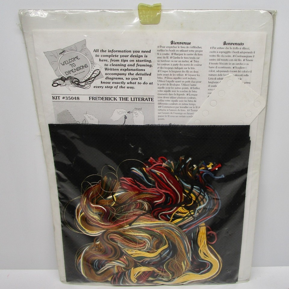 Dimensions counted cross stitch kit Frederick the Literate cat with ...