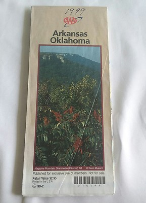 1999 AAA Arkansas Oklahoma Map | eBay