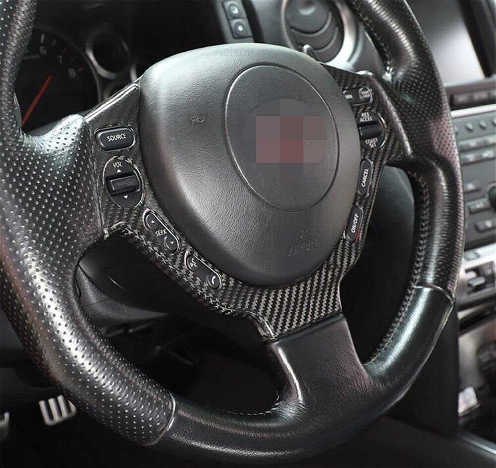 Real Carbon Fiber Interior Steering Wheel Panel Cover For Nissan GTR ...