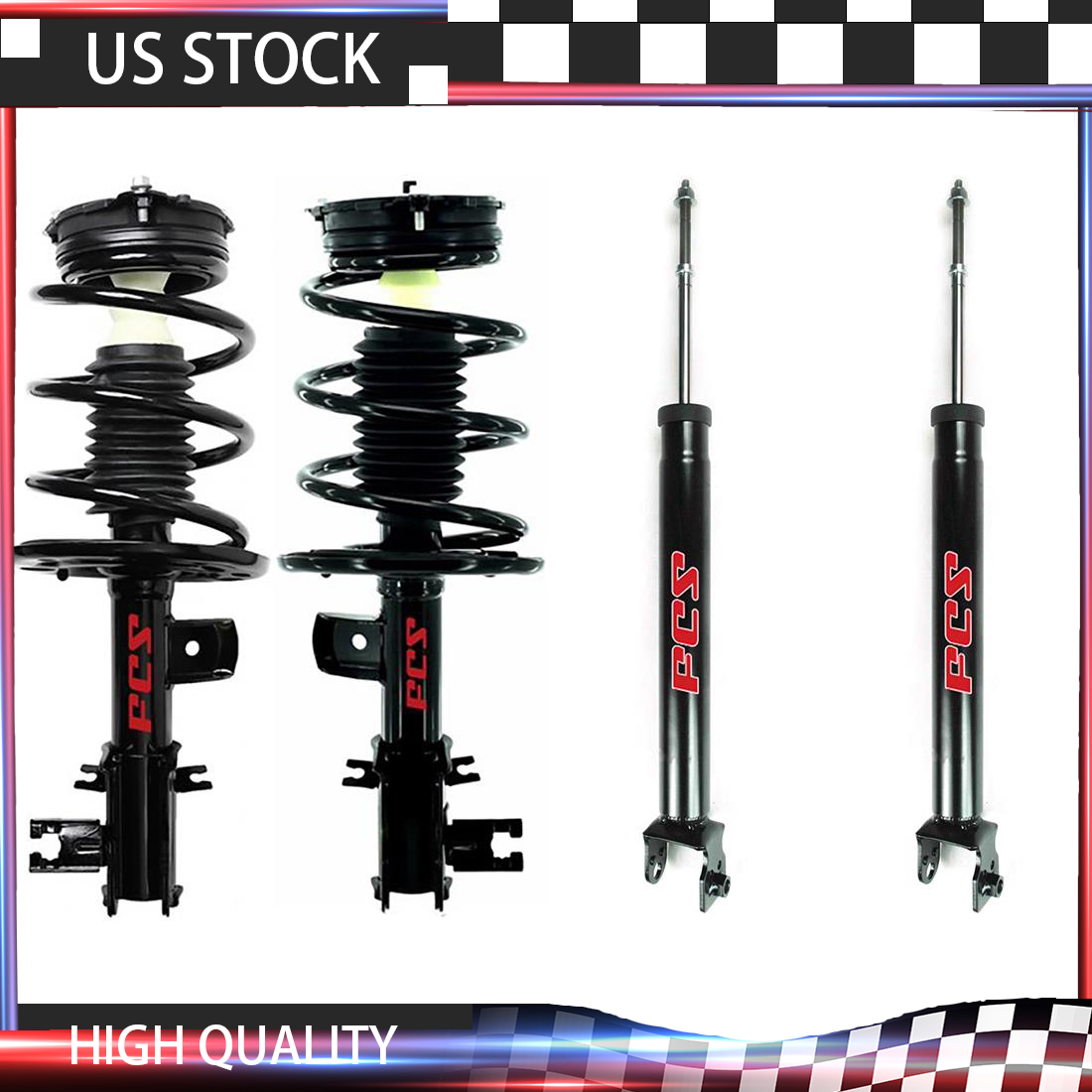 Front Complete Struts & Rear Shock Absorber 4PCS Set For Nissan Altima ...
