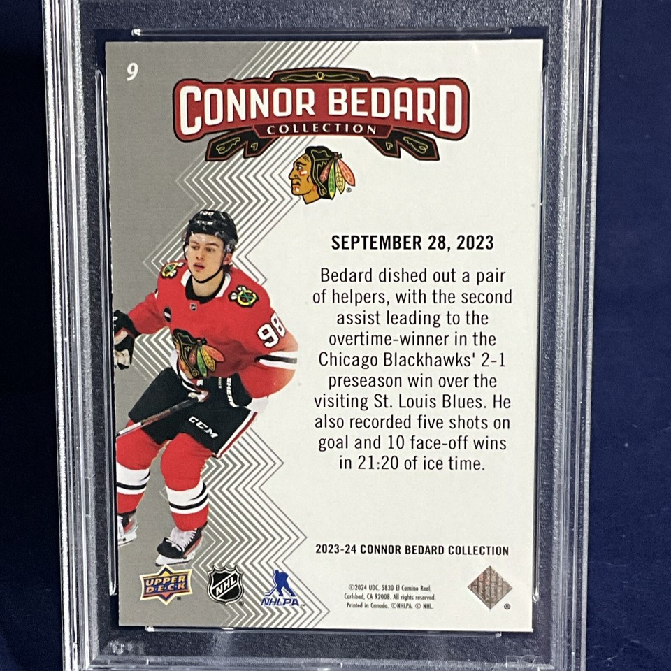2023-24 Upper Deck #14 Connor Bedard CBC Rookie Card - PSA 10 GEM MINT ...