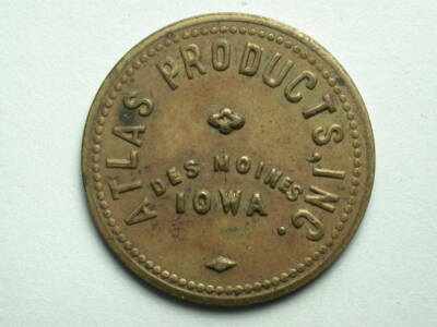 Des Moines Iowa Atlas Productions Inc. Shoe Repair Token #1 | eBay