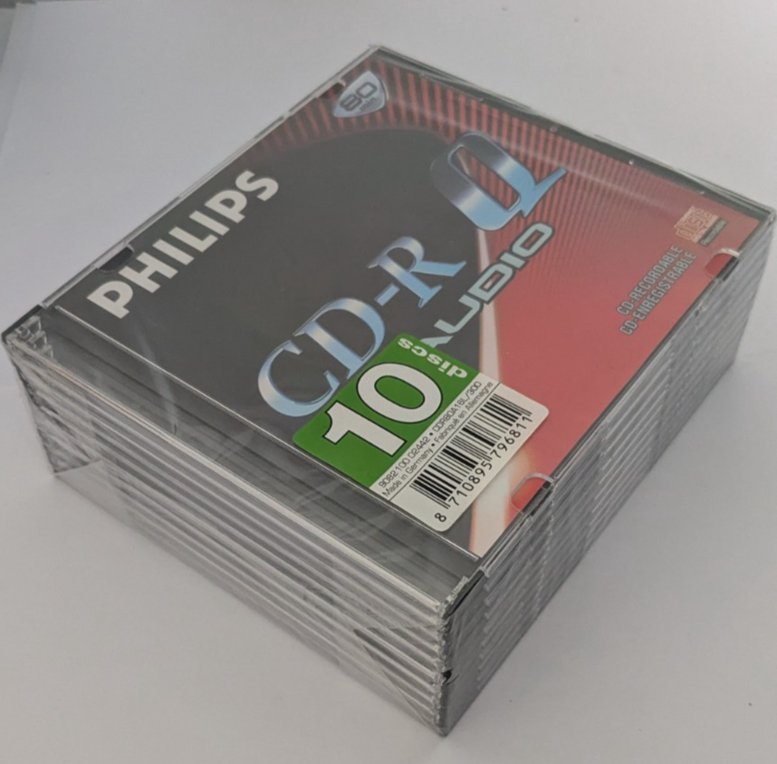 Philips CD-R Q Audio / 80 mins / 10 PACK - CDR Recordable Compact Discs ...