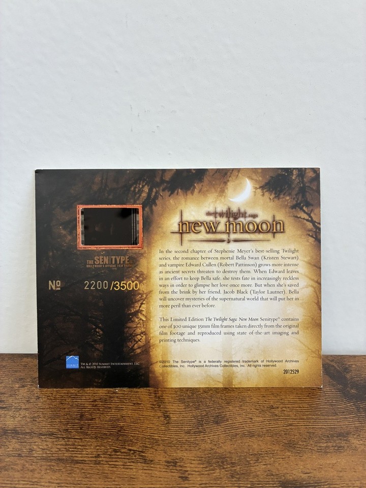 Twilight Saga New Moon Senitype Collectible Film Cell (Bella And Edward ...