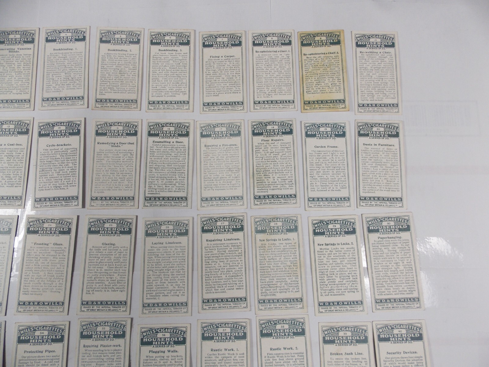 Wills Cigarette Cards Household Hints 1927 Complete Set 50 | eBay