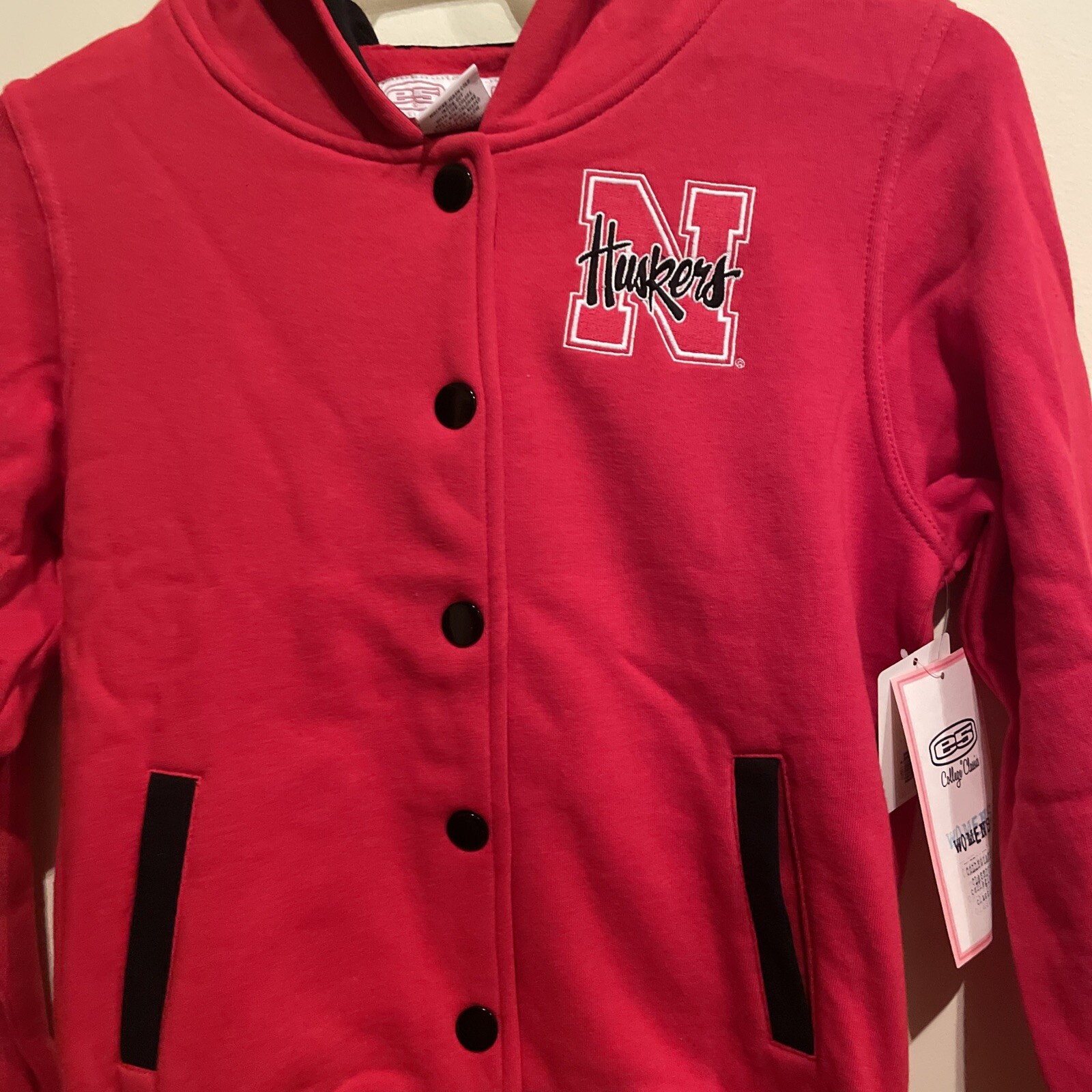 nebraska cornhuskers letterman jacket embroidery snap front hoodie | eBay