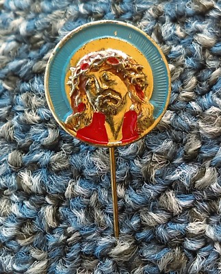 ISUS KRIST - JESUS CHRIST, antique Catholic badge, pin, Made in Croatia ...
