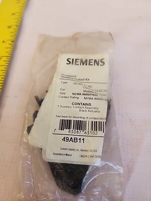 Siemens 49AB11 Starter and Contactor Auxiliary Contact Kit 783087631021 ...