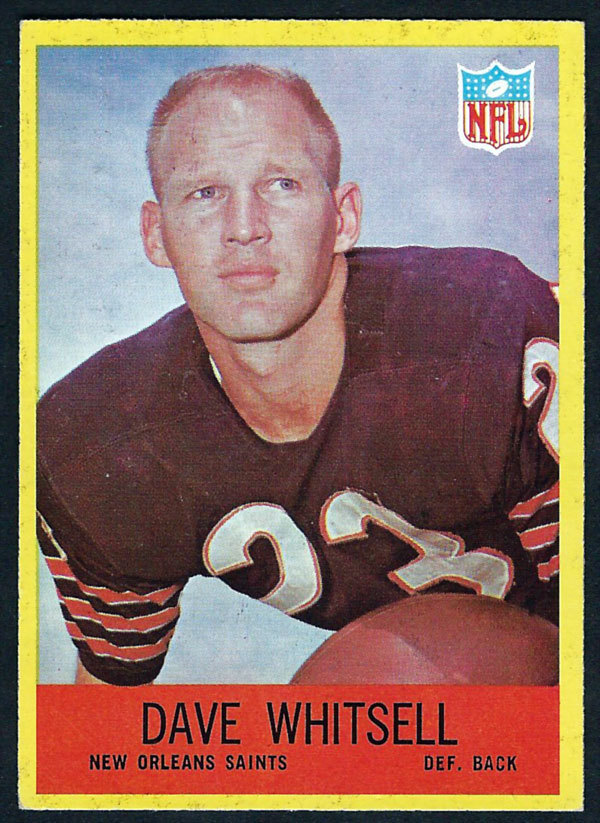 1967 Philadelphia #130 DAVE WHITSELL New Orleans Saints ROOKIE CARD 03 ...