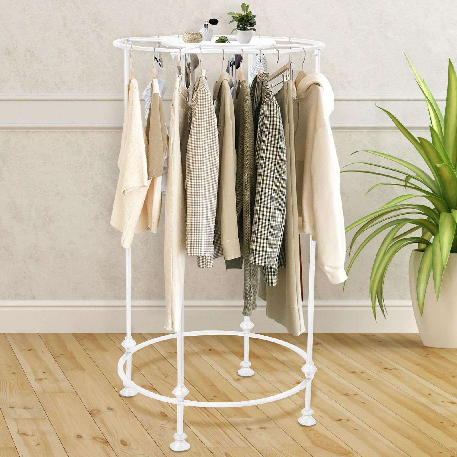 Freestanding Round Garment Display Retail Rack Clothes Store Display ...