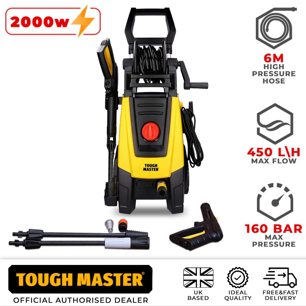 Electric Pressure Washer 2320 PSI /160 BAR Water High Power Jet Wash ...