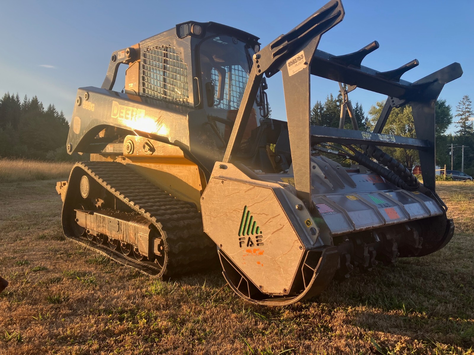 2017 John Deere 333G Track Loader / With FAE Mulching Head, Grapple ...