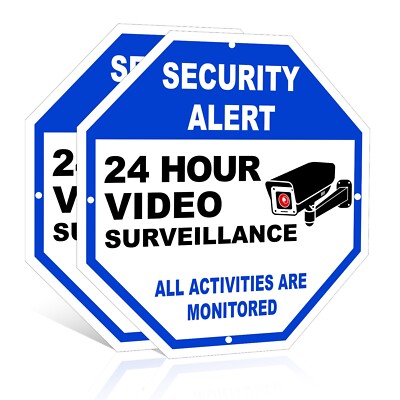 Aluminum 24 Hour Video Surveillance Warning Signs - Highly Reflective ...