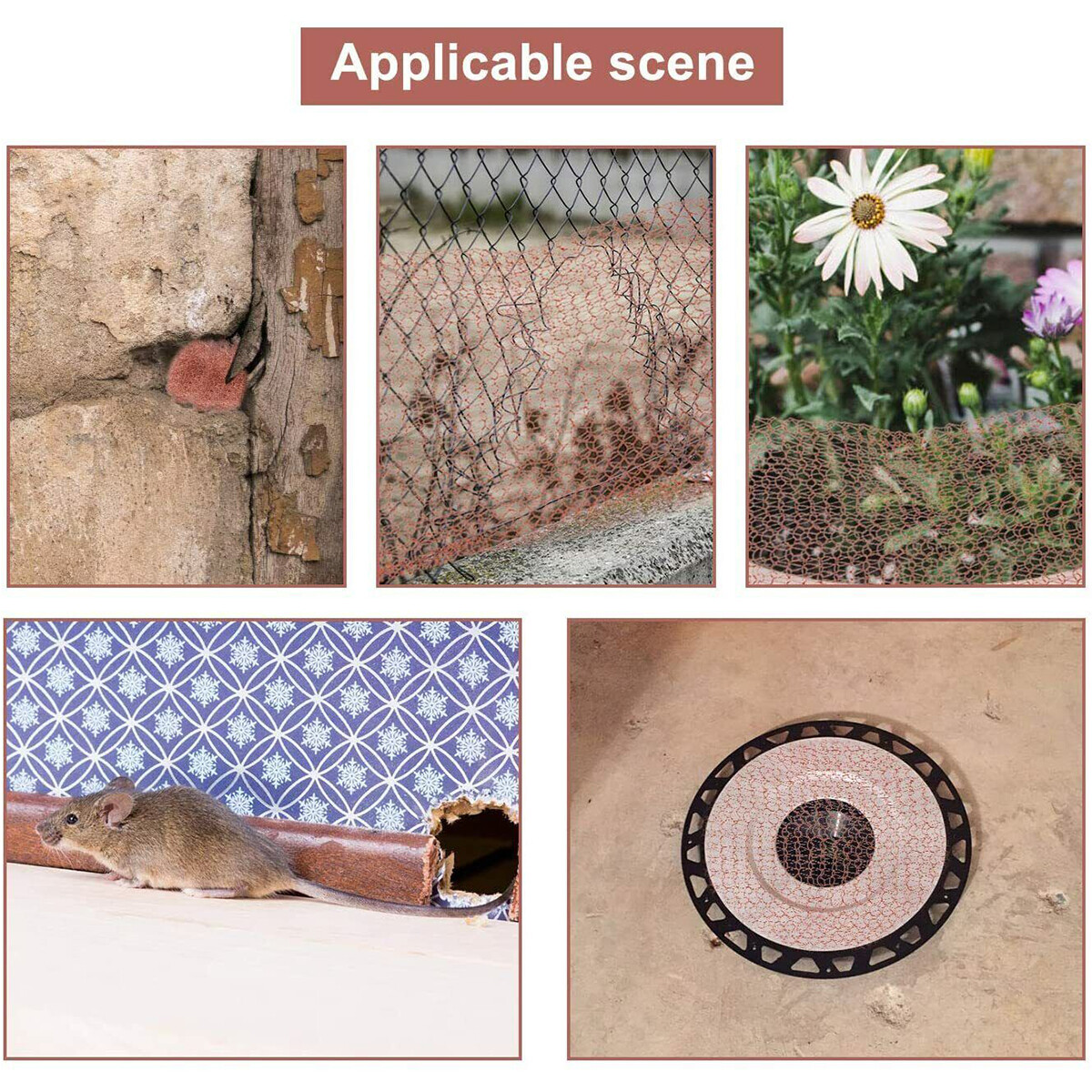 6M Copper Knitted Mesh Blocker for Hole DIY Hole Filler Pest Rat Rodent ...