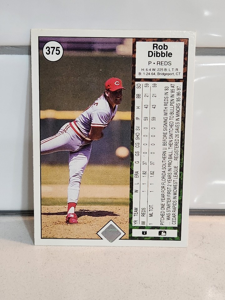 1989 Upper Deck #375 ROB DIBBLE RC Cincinnati Reds Rookie Card | eBay
