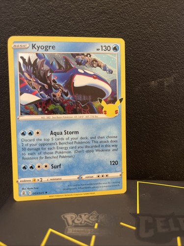 Pokemon TCG Kyogre Holo Rare Card 25 Anniversary Celebrations 3/25 | eBay