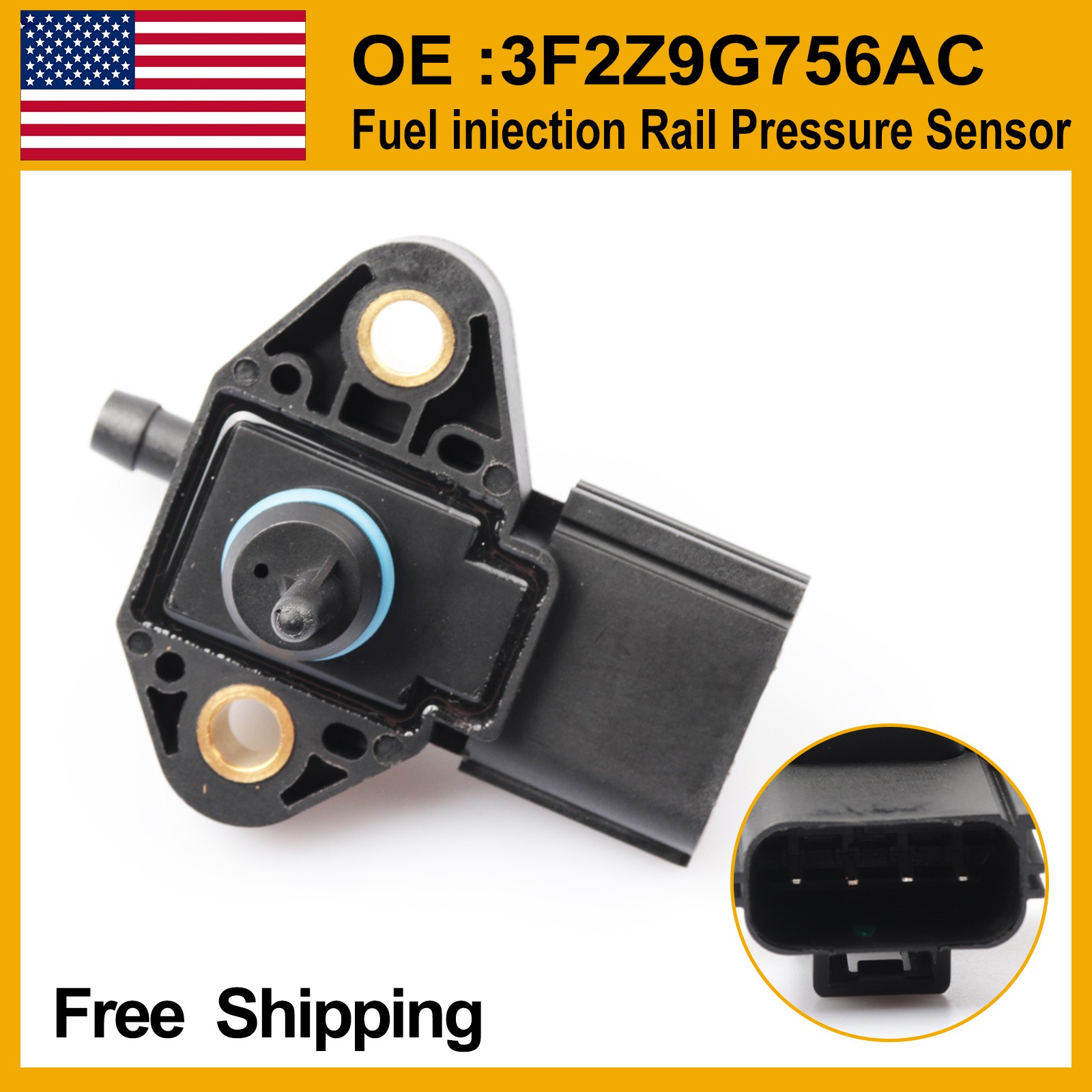 For Ford Motorcraft Fuel Injection Pressure Sensor OEM CM-5229 3F2Z ...