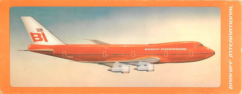 Braniff International Airline Boeing 747 Jet Airplane Vintage Long ...