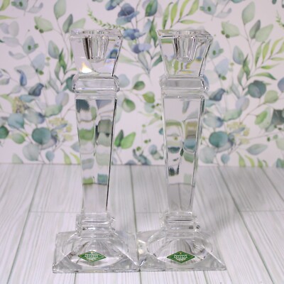 Vintage Pair of Shannon Crystal 10" Candle Holders 24% Lead Crystal Art ...