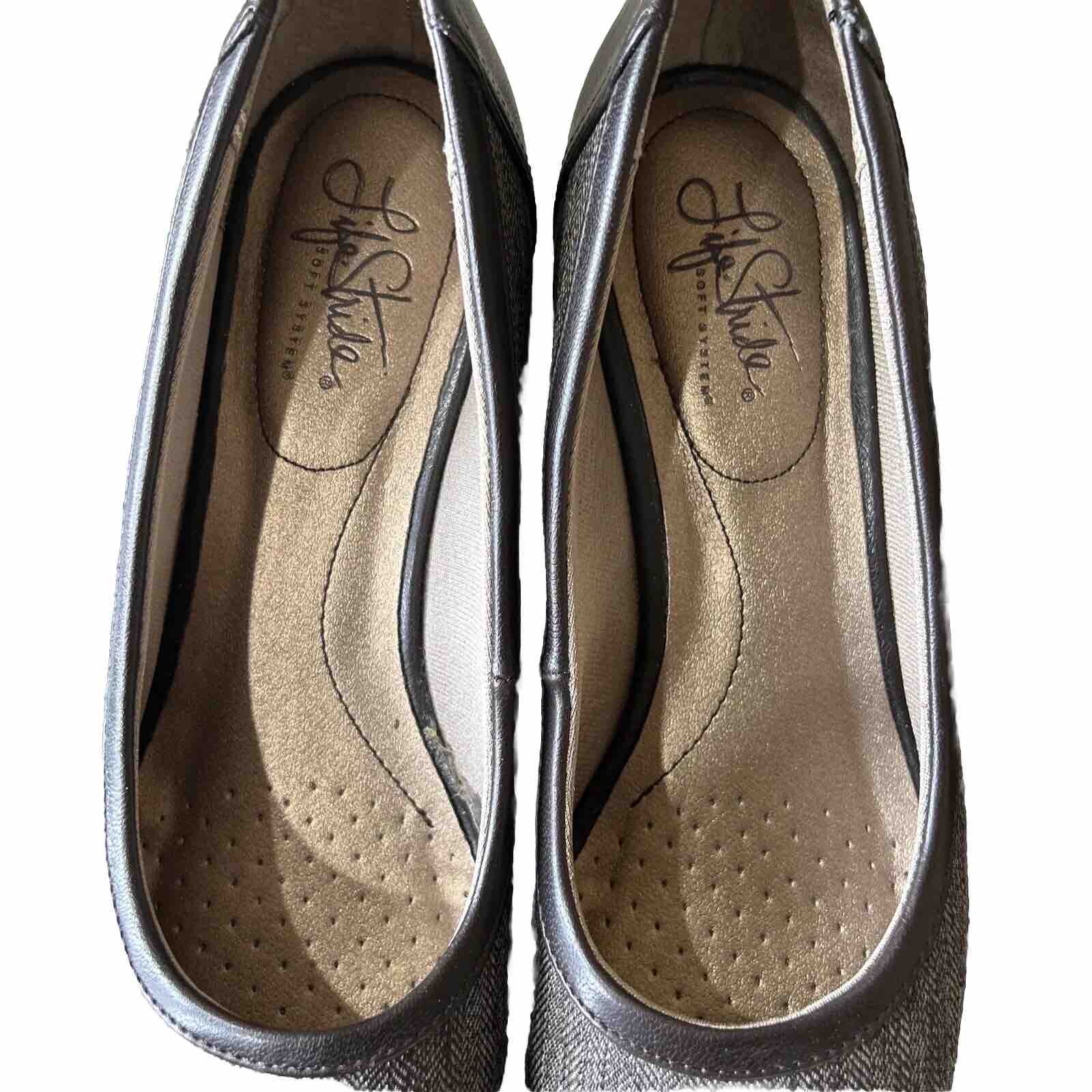 LifeStride Juliana Flex Wedge Pumps Women's Size 8M Brown Plaid Shoes ...