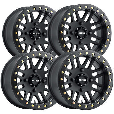 (Set of 4) Method UTV MR406 Beadlock 15x8 4x156 Matte Black Wheels Rims ...