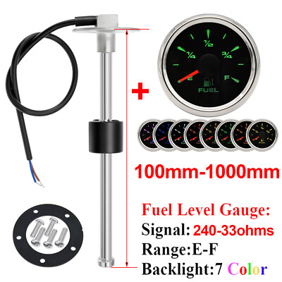 Fuel Level Gauge With Sender 0-190ohms Fuel Level Tank Meter 2''/52mm ...