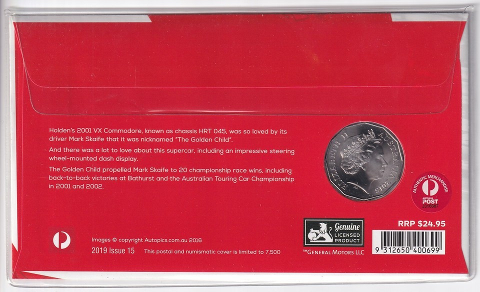 AUSTRALIAN PNC COVER: 2018 50 CENT HOLDEN VX COMMODORE COIN #PNC 394 | eBay
