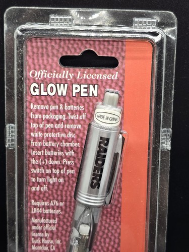 Vintage NOS Oakland Las Vegas Raiders NFL Glow Pen Sealed Football ...