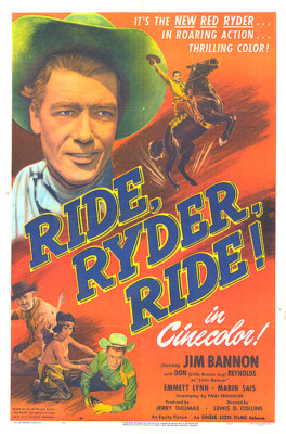 Red Ryder Jim Bannon Ride, Ryder, Ride! Movie Poster Print 17 x 12 | eBay