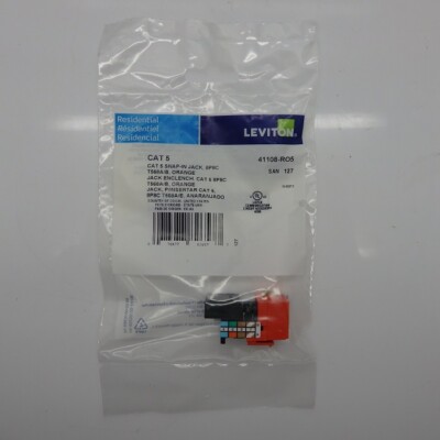 Leviton 41108-RO5 Category 5 Orange QuickPort Connector | eBay
