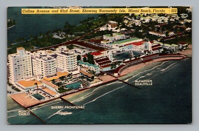 Collins & 63rd., Showing Normandy Isla, Miami Beach, Florida Postcard ...