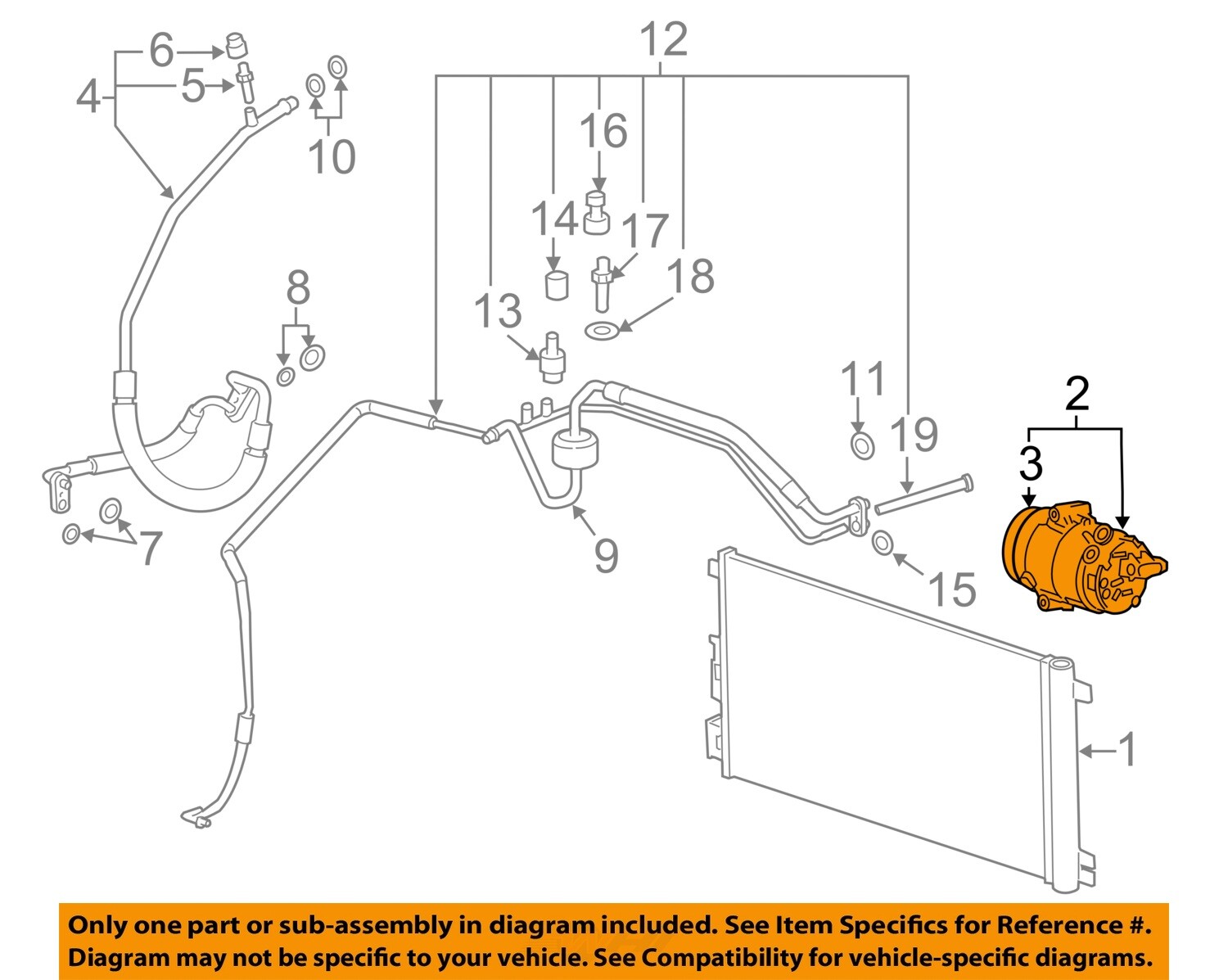 GM OEM 07-12 Aura Condenser, Compressor Lines-Compressor 19418183 | eBay