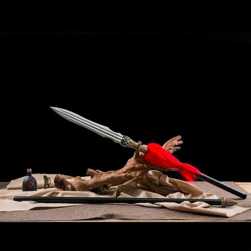 Long Collapsible Damascus Chinese Fighting Combat Wushu Throwing Spear ...