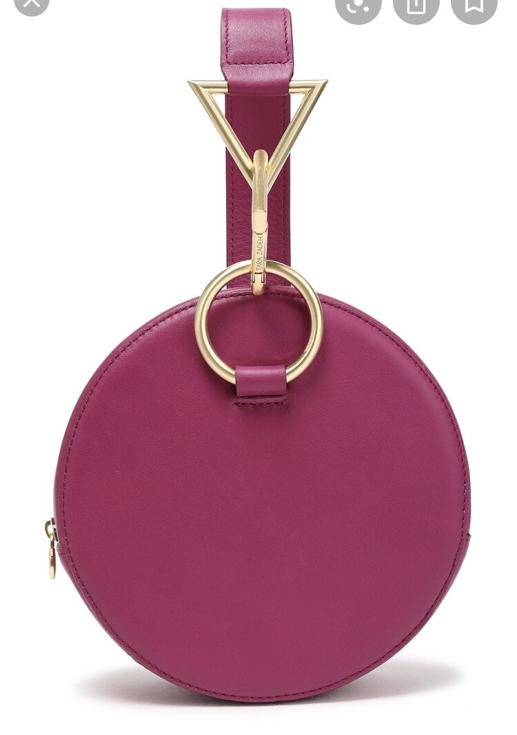 Tara Zadeh Azar Leather Clutch Fuchsia Retail $570 Made In Spain | eBay