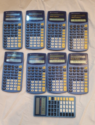 Lot of 9 Texas Instruments Math Explorer Calculator Solar Powered/no ...