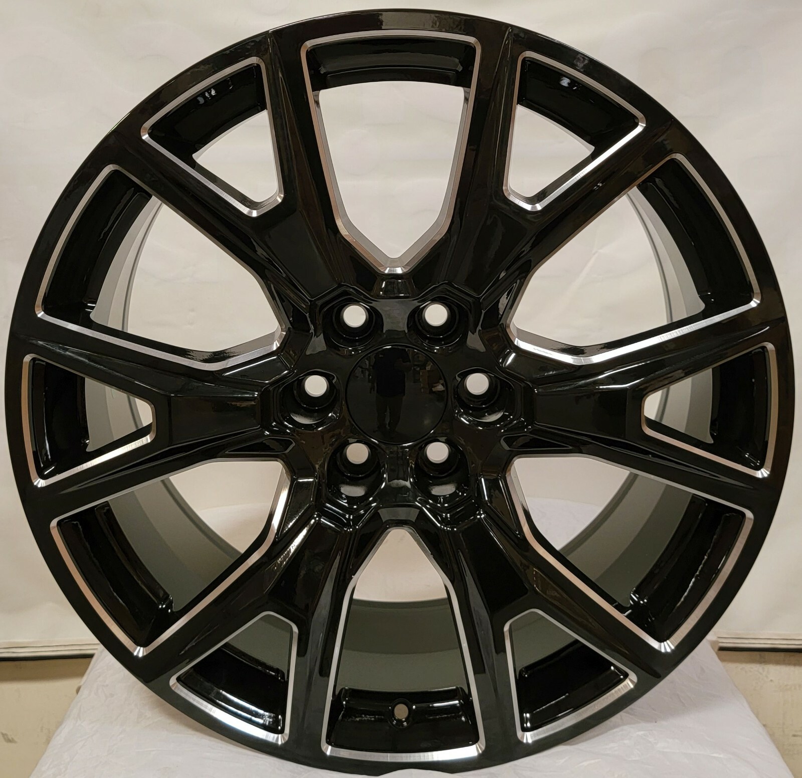 26 Chevy Replica Wheels Black Milled Rims Fit Yukon Sierra Tahoe ...