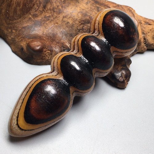 Rare Tibetan Old Agate Dzi Silkworm Lines Diamond Pestle Magic Tool ...