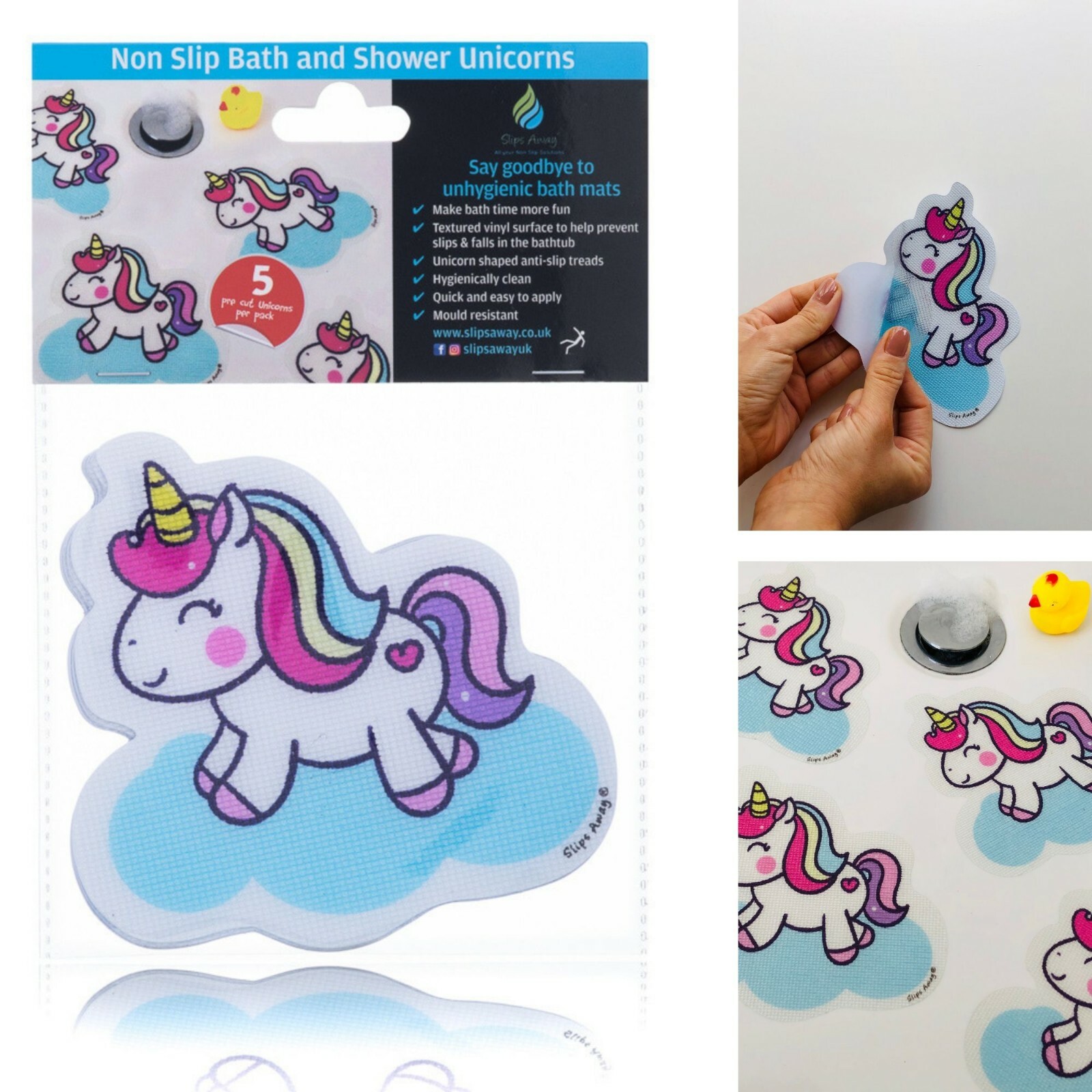 NON SLIP BATH MAT SHOWER TRAY SAFETY STRONG GRIP STICKERS NON RUBBER ...