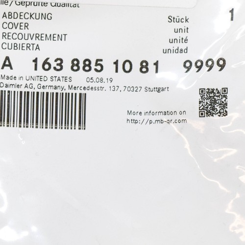 MERCEDES BENZ ML W163 Front Right Fog Lamp Cover A16388510819999 NEW ...