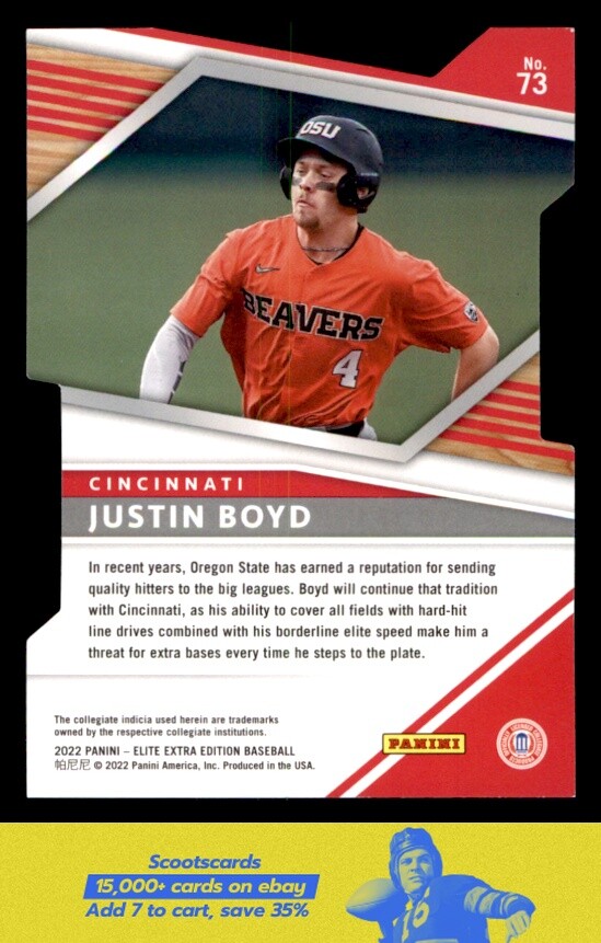 2022 Panini Elite Extra Edition Justin Boyd Aspirations Die Cut SN48/73 ...