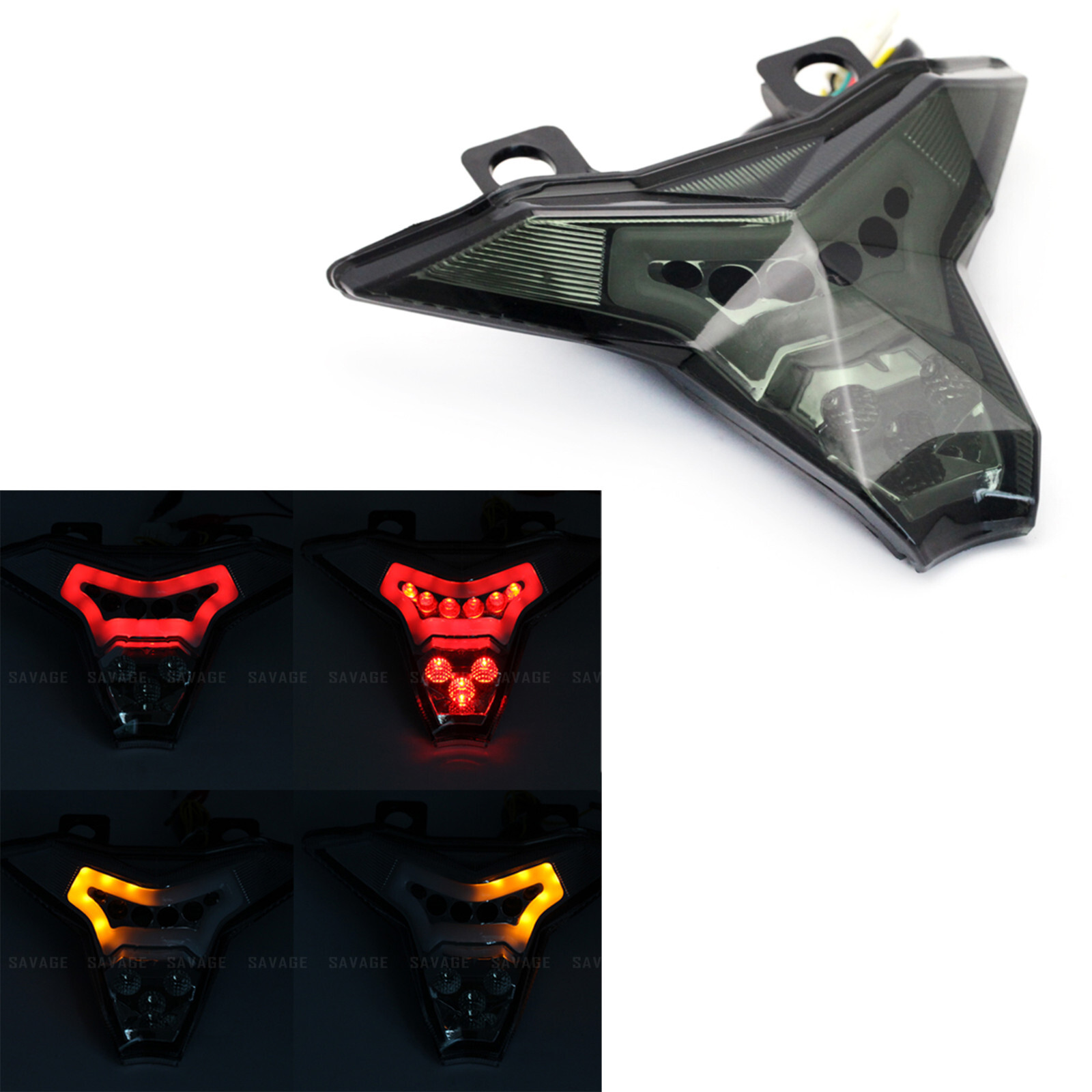 LED Tail Light Turn Signal Blinker For Kawasaki 2019 2020 2021 ZX-6R ...