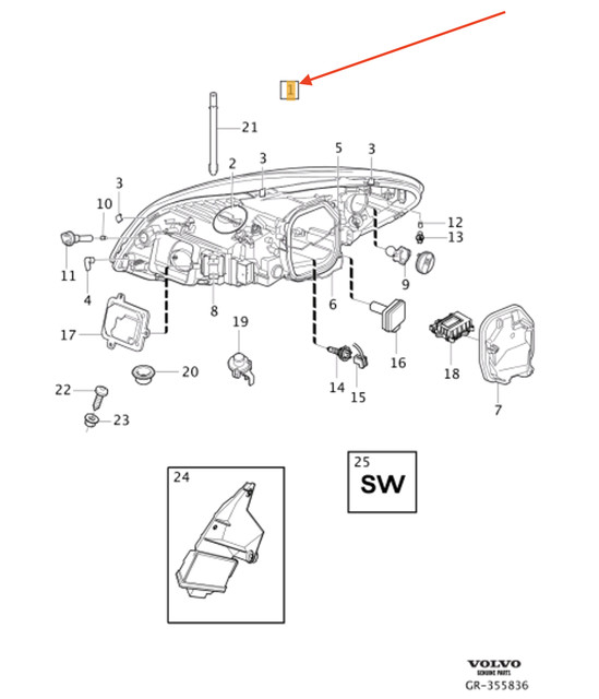 VOLVO C30 Front Right Headlight LHD 32206155 GENUINE for sale online | eBay