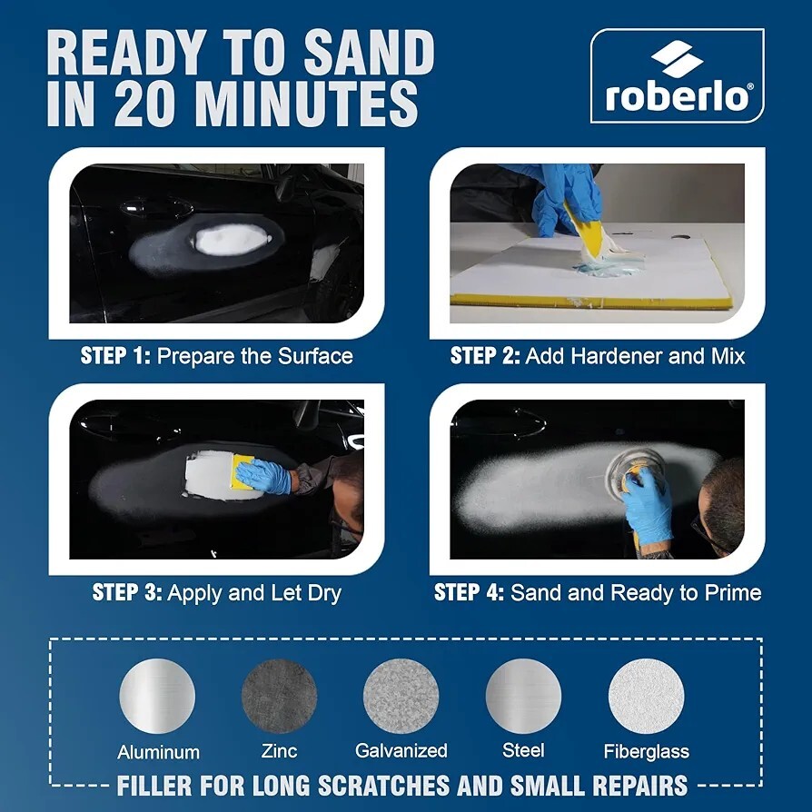 Roberlo MAXILIGHT Superior Lightweight Body Filler 0.9L With Hardener ...