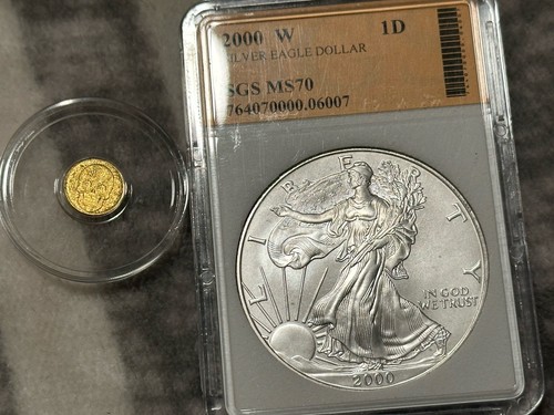 2000 W silver eagle ms70 + 1/200 gold coin | eBay