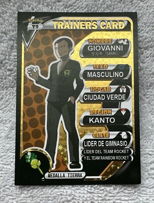 Pokémon Pokedex Album Sticker Giovanni trainer card (Spanish) | eBay