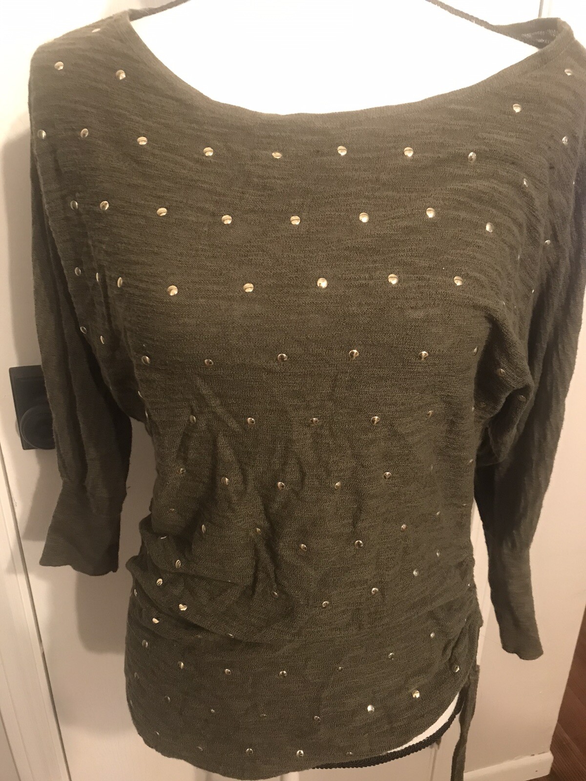 Womens Express Top Olive Green With Gold Details Size… - Gem