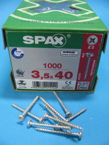 Original SPAX ® Rundkopf PanHead Spax verz Holzschrauben alle Größen m ...