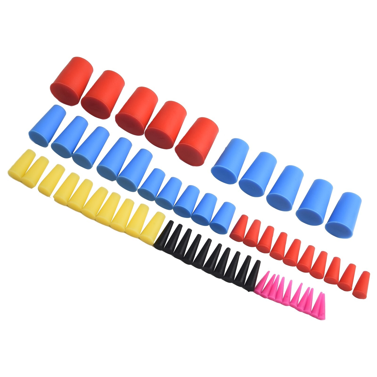 Acid and Alkali Resistant Plugs 60pcs Silicone Cone Plugs Durable ...